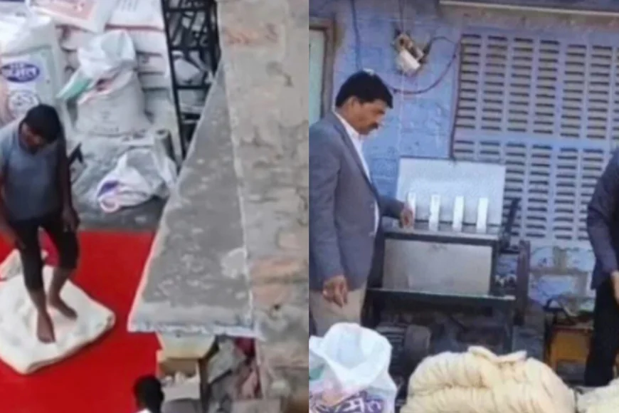 जोधपुर में खाद्य सुरक्षा पर बड़ा सवाल पैरों से गूंथी जा रही थी फीणी ...